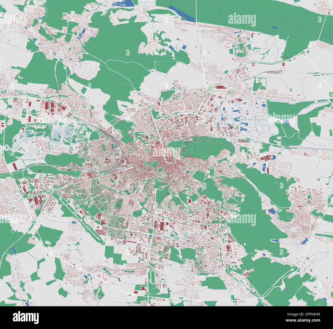 Mappa vettoriale di Leopoli. Mappa dettagliata dell'area amministrativa ...
