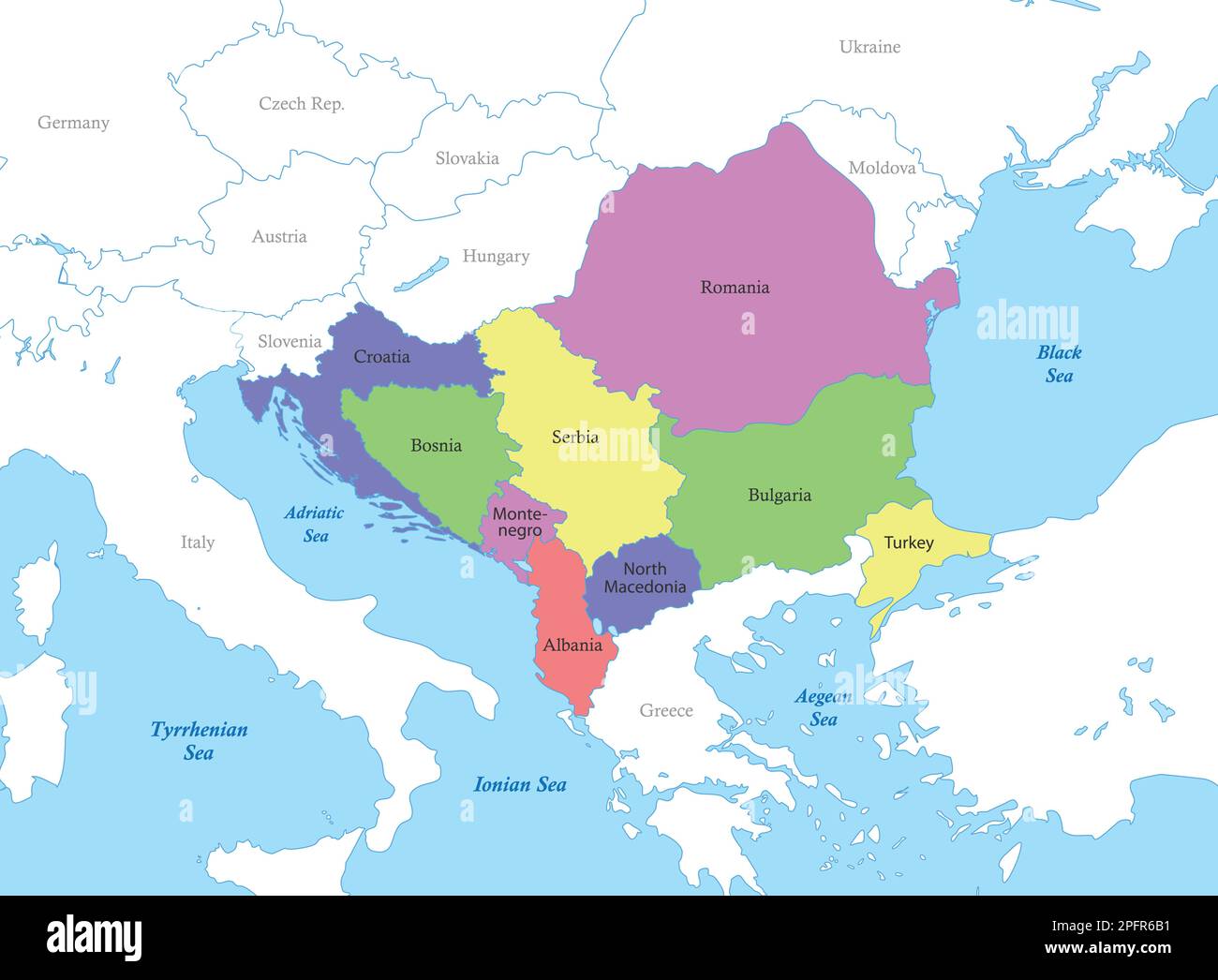 Mappa albania macedonia serbia immagini e fotografie stock ad alta ...