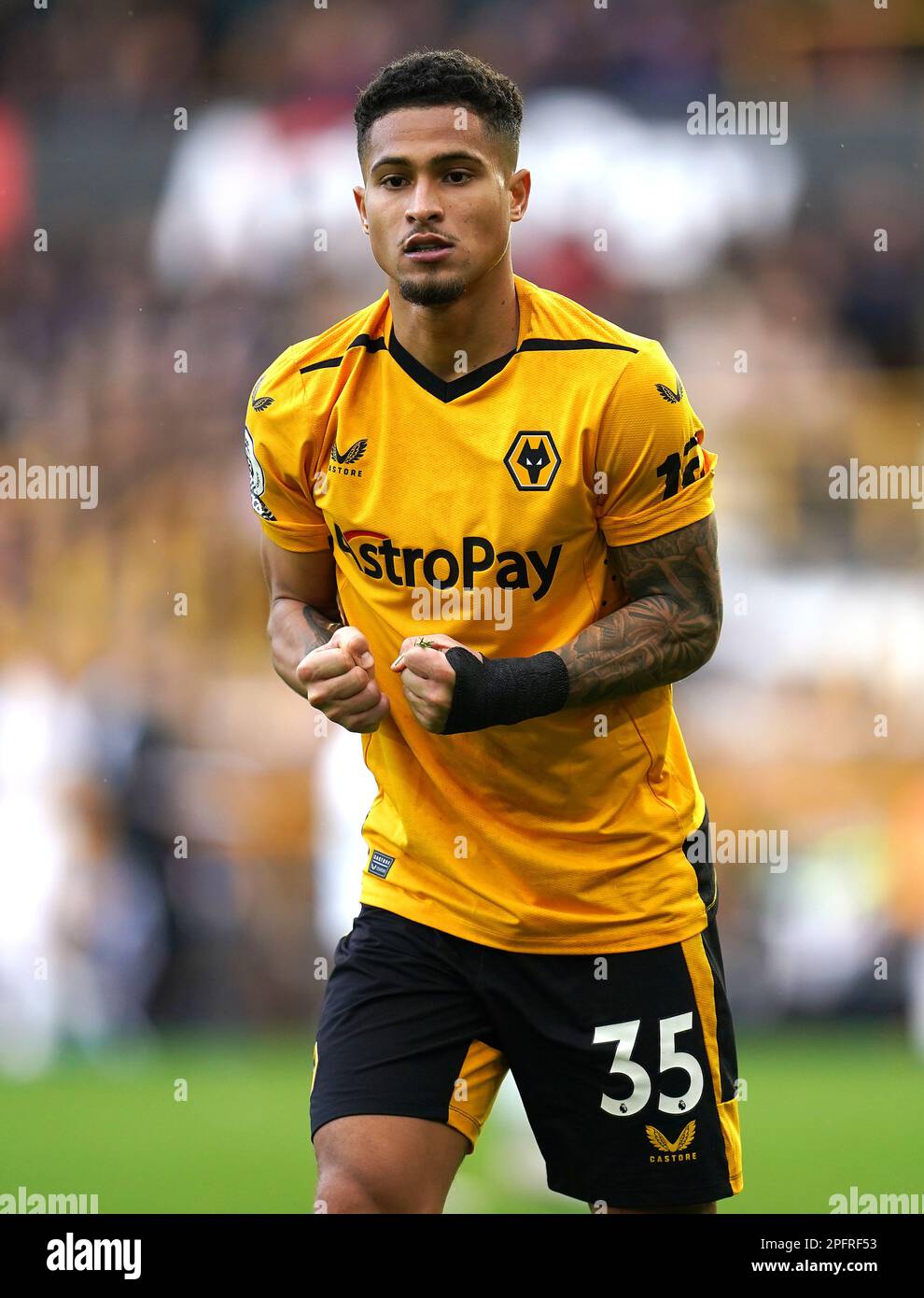 Joao Gomes di Wolverhampton Wanderers durante la partita della Premier ...