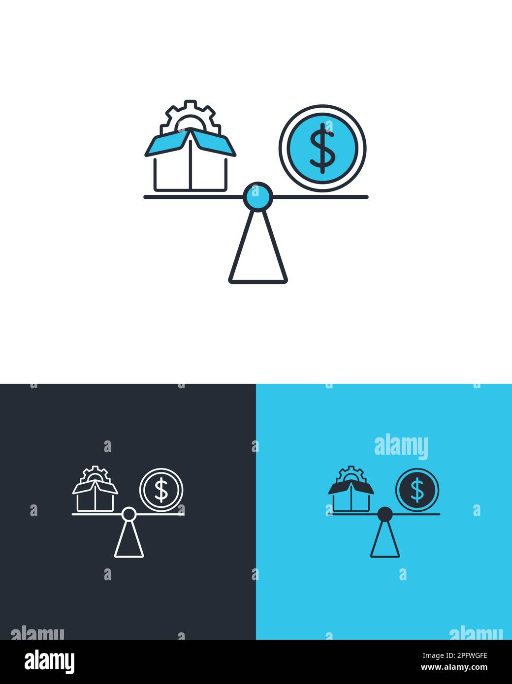 Equilibrio del valore di costo Immagini Vettoriali Stock - Alamy