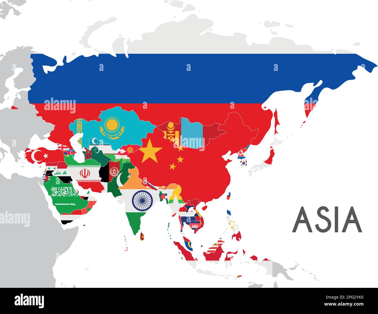 Mappa del continente asia immagini e fotografie stock ad alta ...