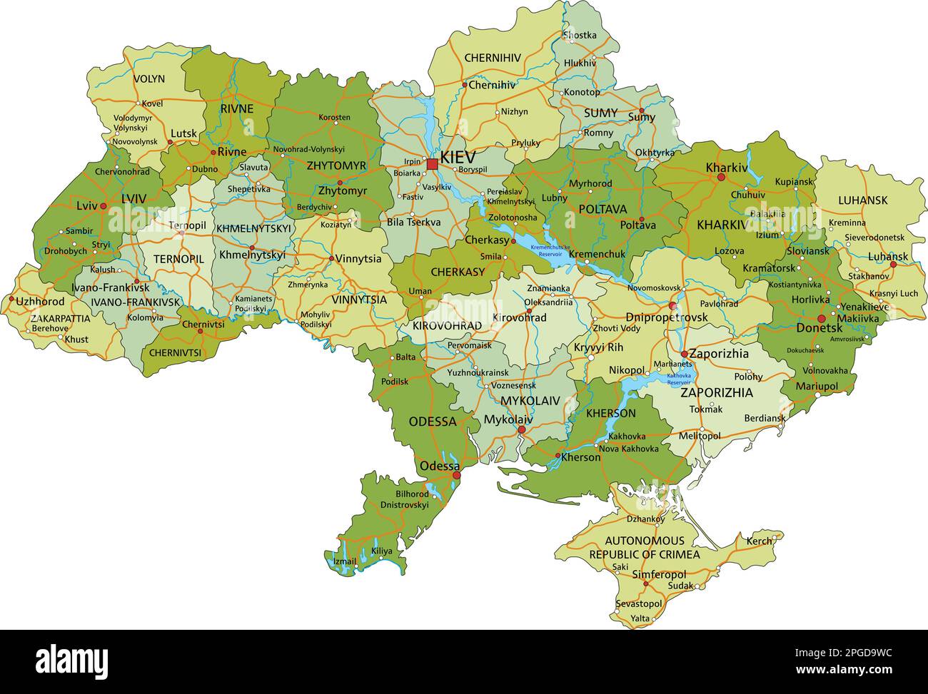 Mappa dell'ucraina politica immagini e fotografie stock ad alta ...