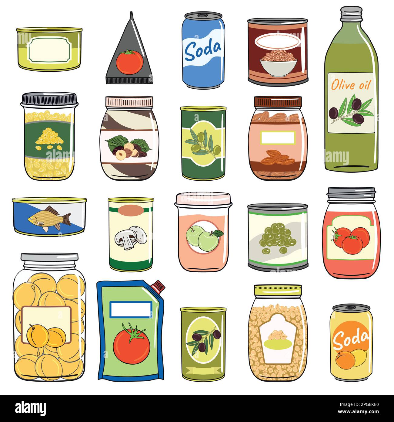 Metal jars Immagini Vettoriali Stock - Alamy