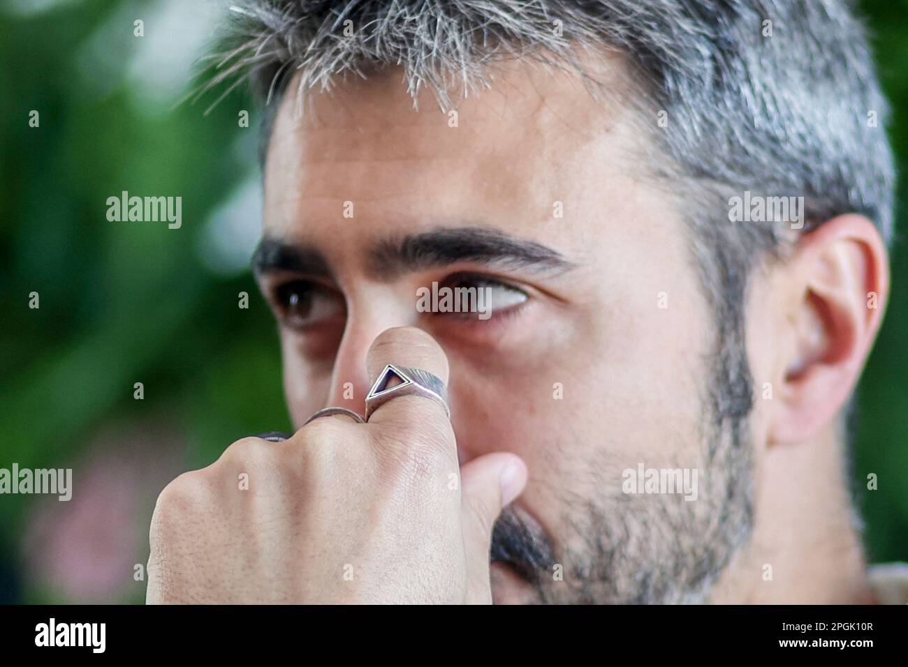 Rap and hip-hop singer Rayden during a press conference at the Hotel ...