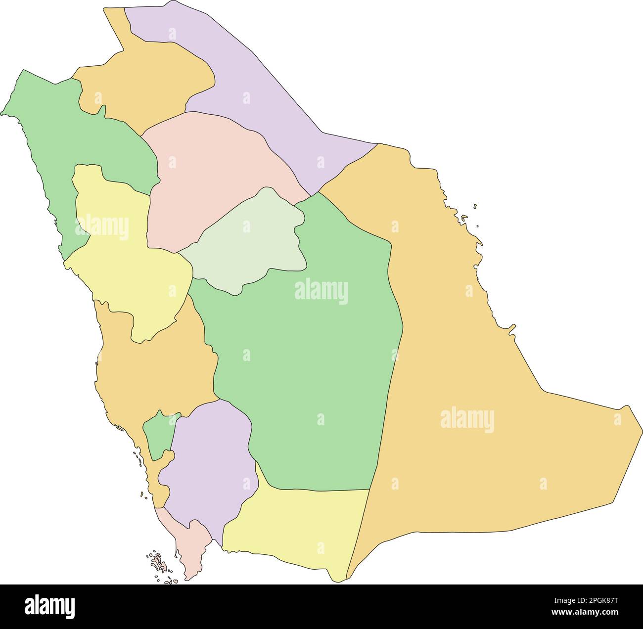 Arabia Saudita - Mappa politica modificabile molto dettagliata con ...