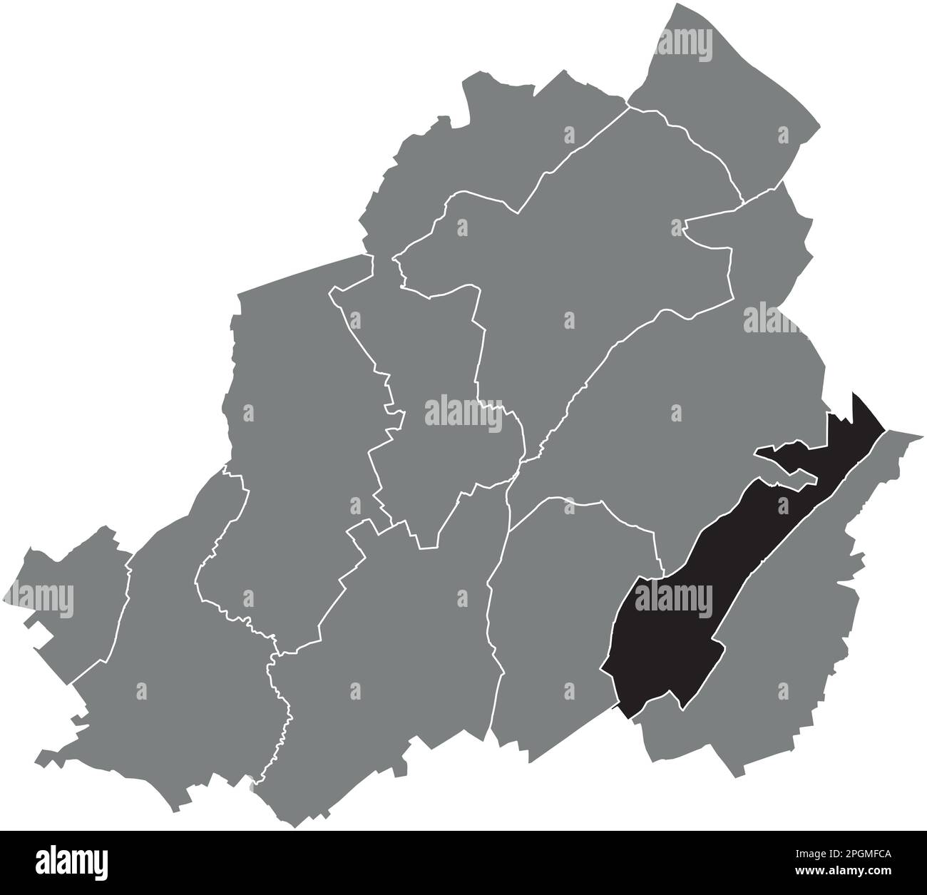 Nero piano vuoto evidenziato mappa della località del COMUNE DI HAINE ...