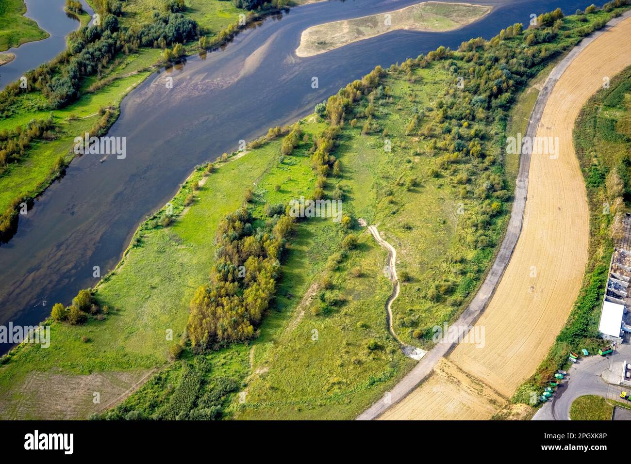 Fotografia aerea, rinaturazione estuario Lippe nella riserva naturale e ...