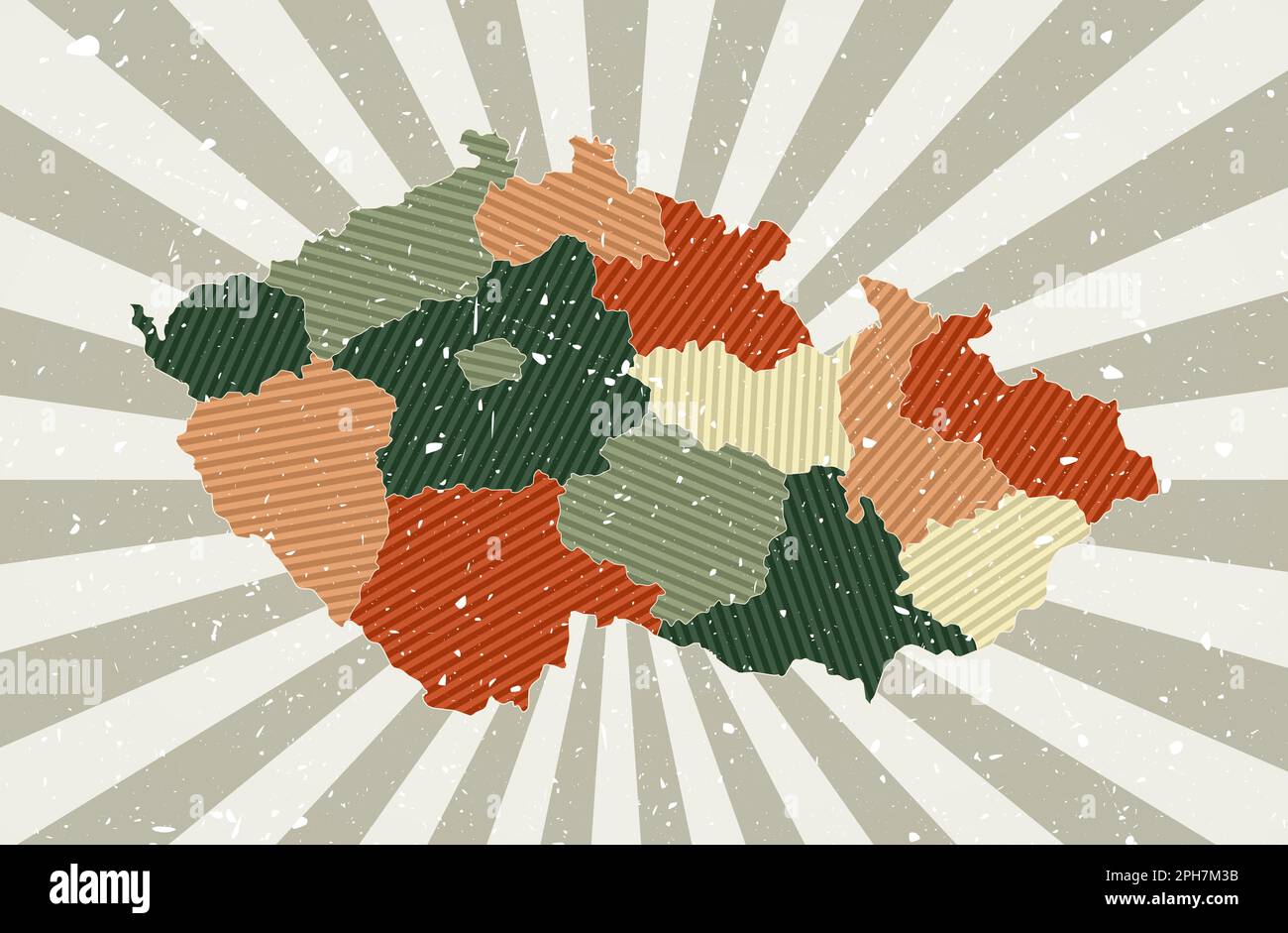 Mappa d'epoca della repubblica ceca Immagini Vettoriali Stock - Alamy