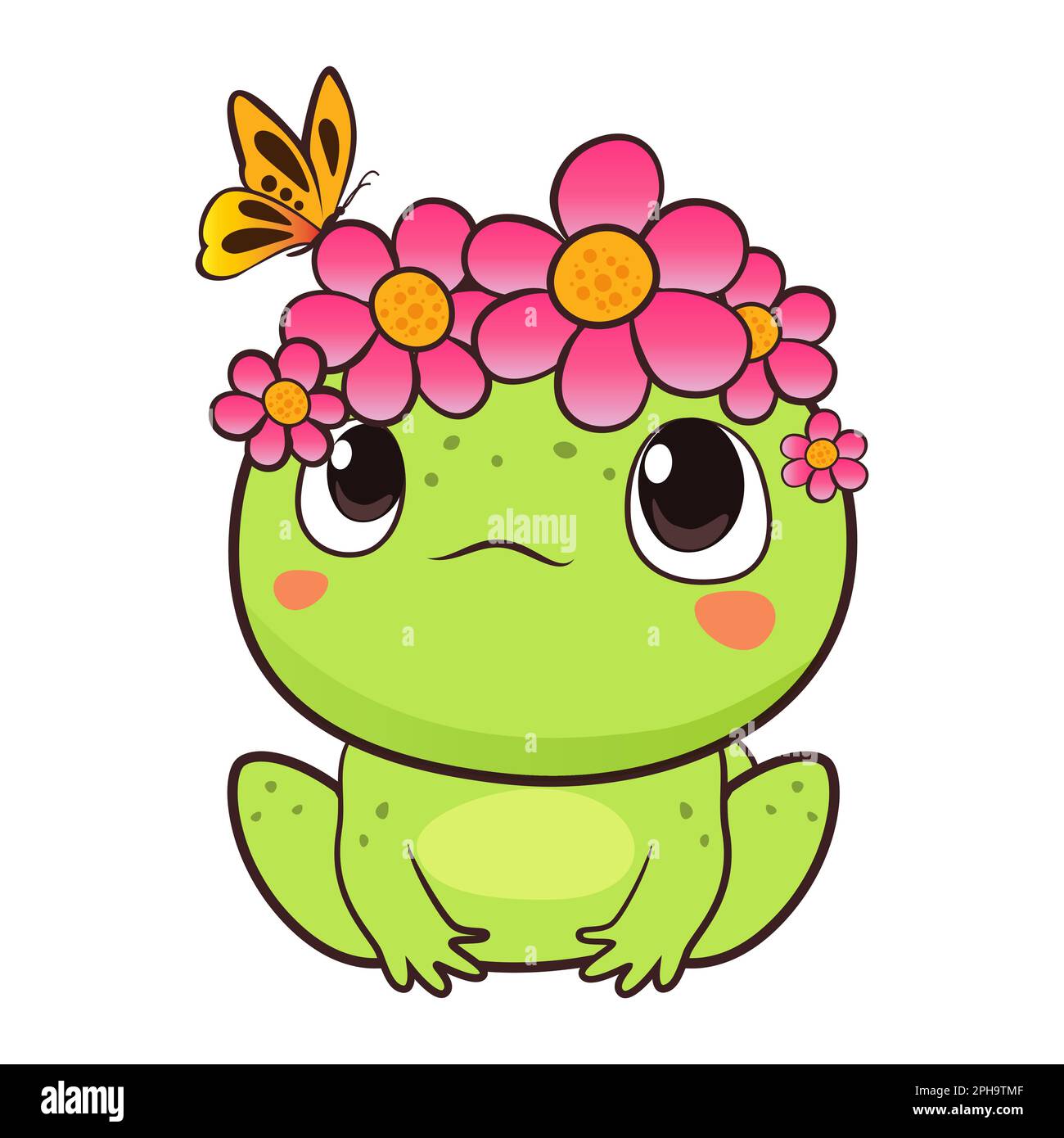 Cute baby rana in stile cartone animato. Vettore Immagine e Vettoriale ...