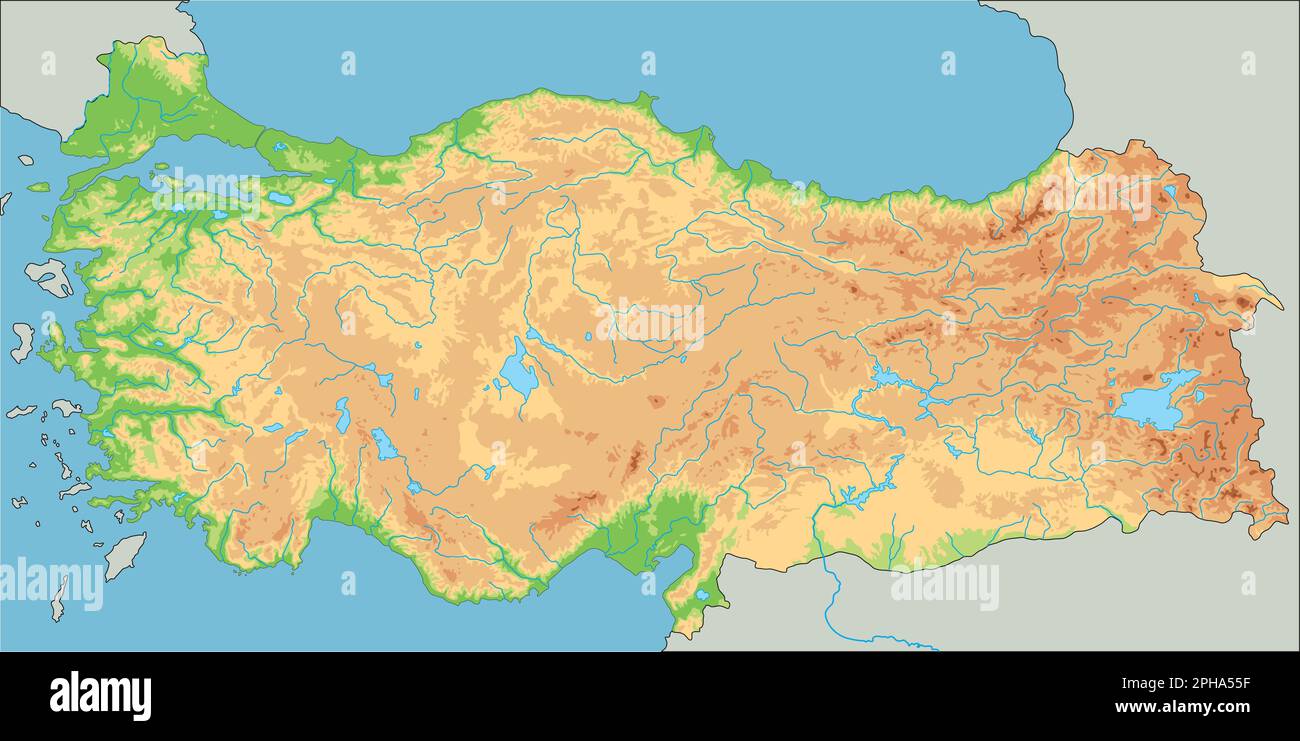 Mappa topografica della turchia immagini e fotografie stock ad alta ...