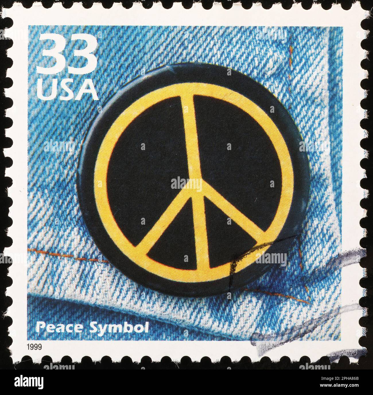 Il simbolo della pace degli anni '60 sul francobollo americano Foto ...