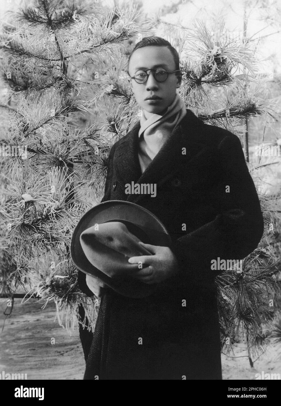 Emperor Kang Teh of Manchuria is shown on the Imperial Palace grounds ...