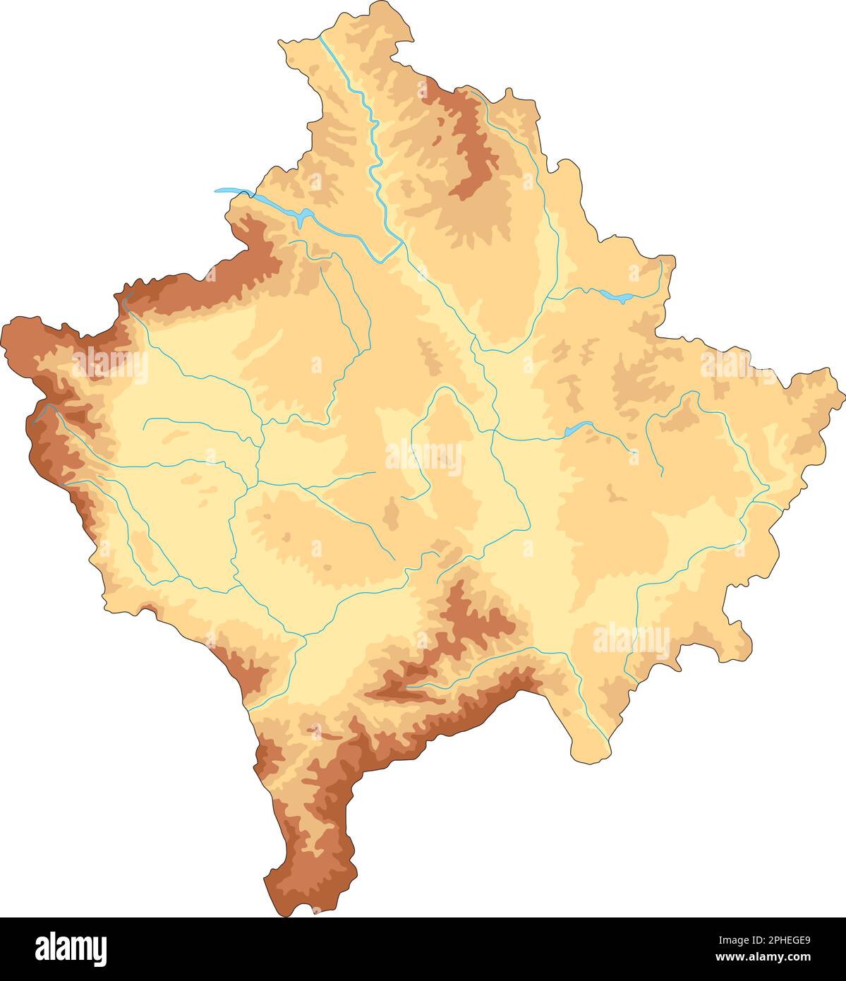 Cartina kosovo fisica Immagini Vettoriali Stock - Alamy