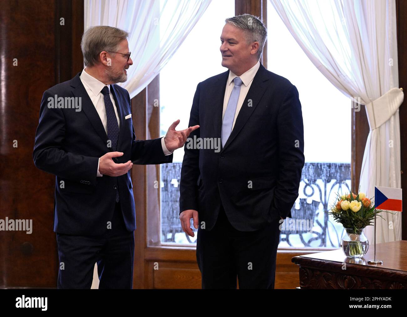 Praga, Repubblica Ceca. 30th Mar, 2023. Il primo ministro ceco Petr ...