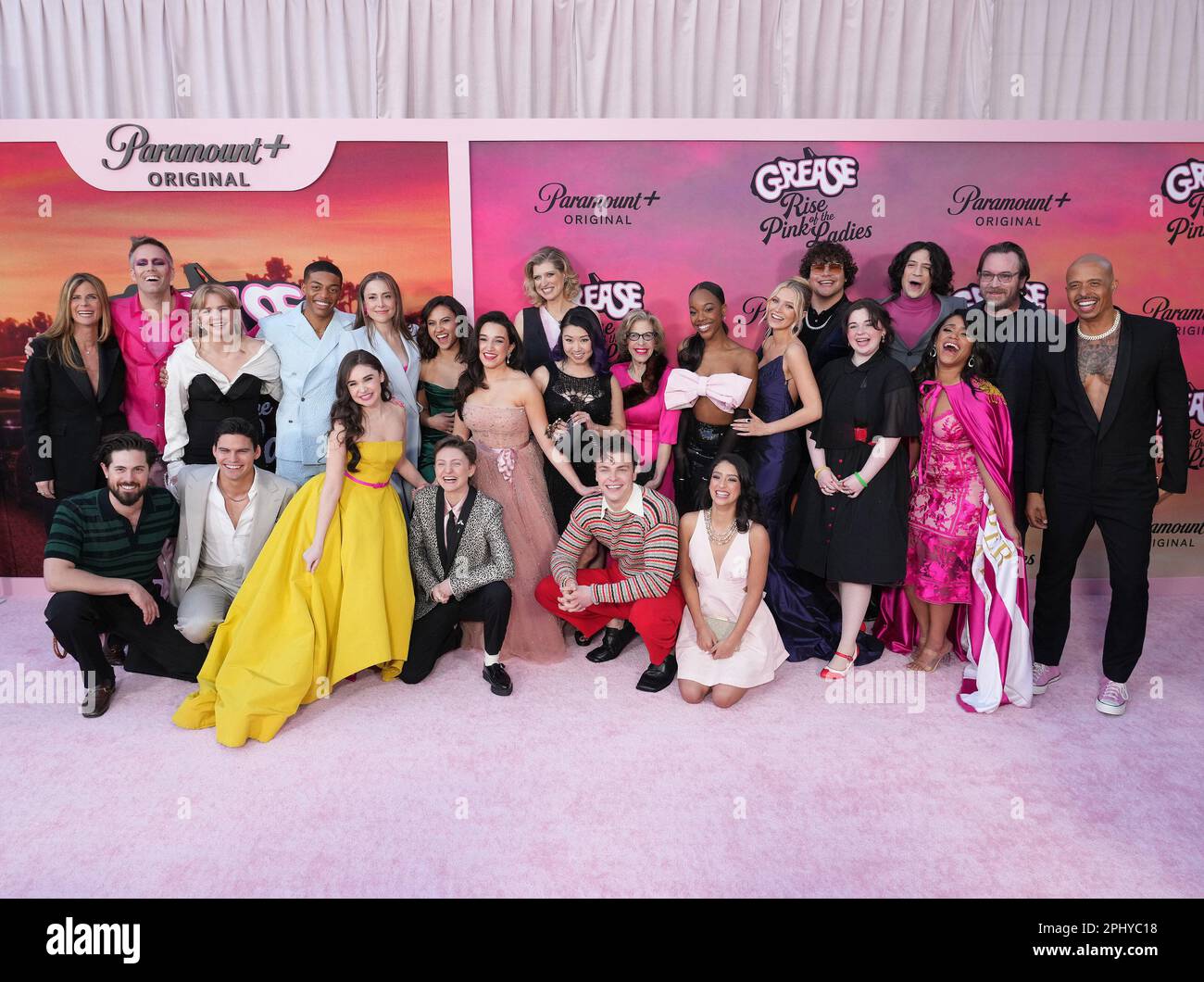 (L-R) GREASE: L'ASCESA DELLE SIGNORE rosa Cast & Crew - Justin Tranter ...