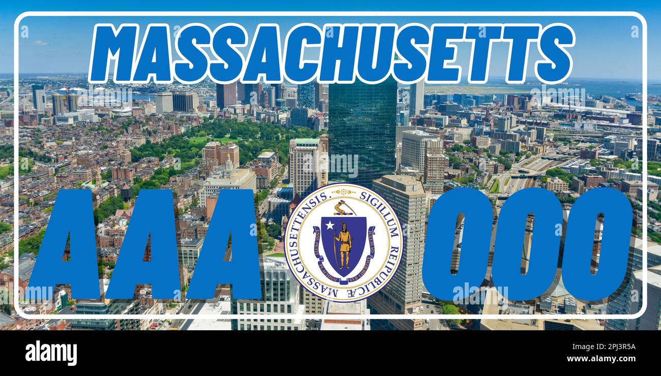 Marcatura delle targhe dei veicoli in Massachusetts negli Stati Uniti d ...