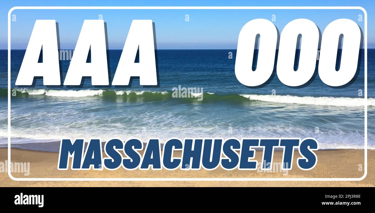 Marcatura delle targhe dei veicoli in Massachusetts negli Stati Uniti d ...