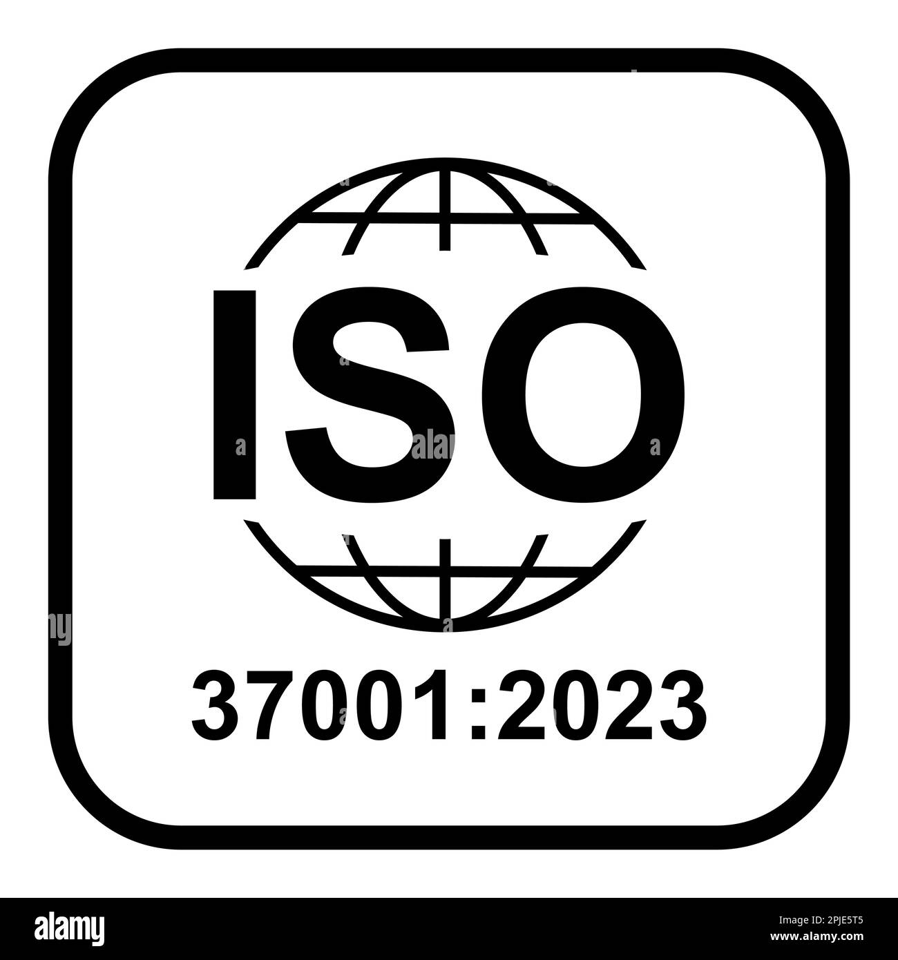 Icona ISO 37001 2023. Sistemi di gestione anticorruzione. Simbolo di ...