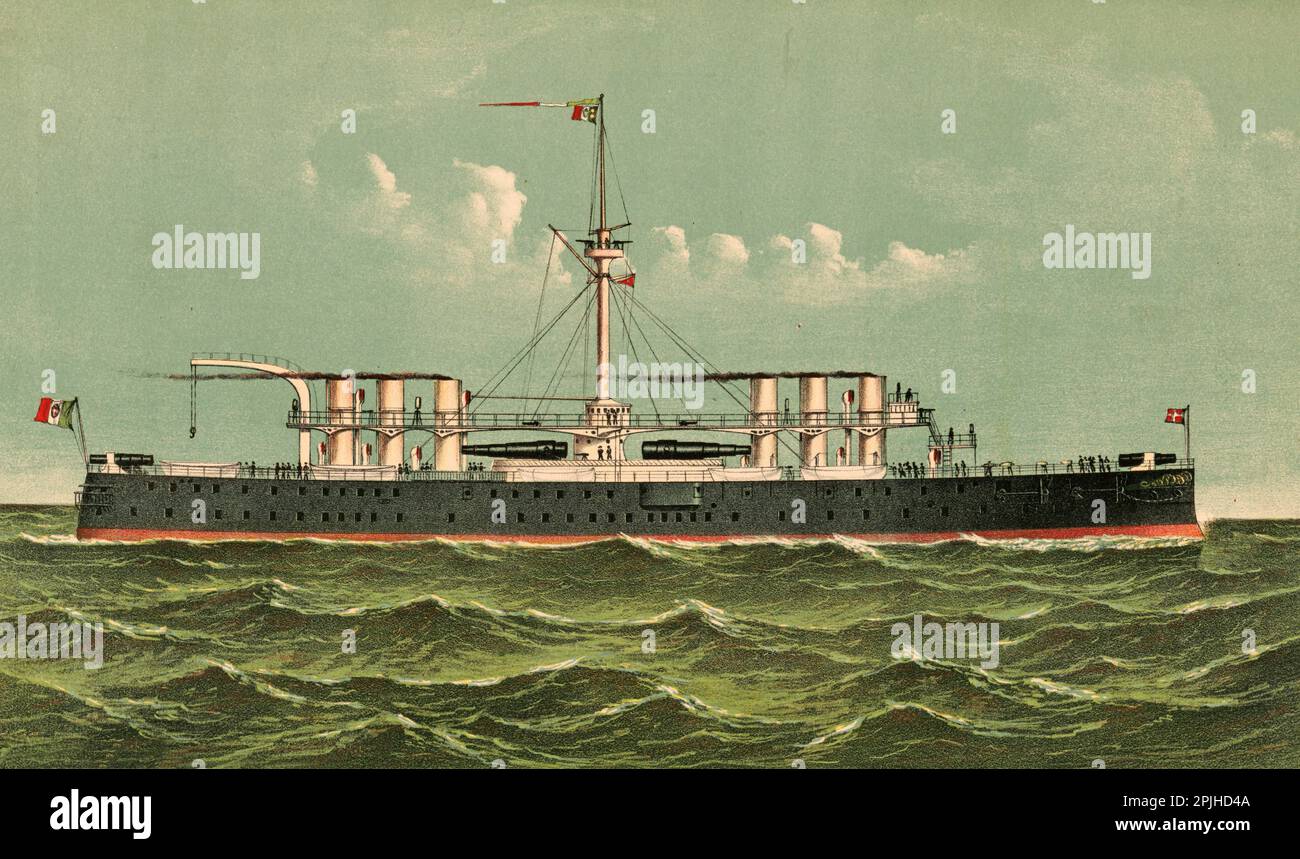 La nave da guerra italiana Italia, una nave da guerra in ferro battuto ...
