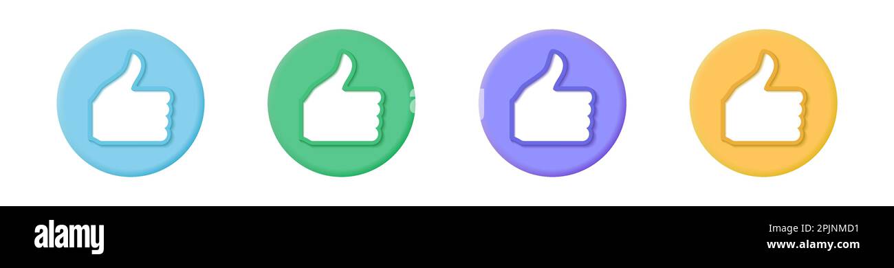 Come il pulsante 3d. Pulsante verde, blu, viola e cerchio di yeollow ...