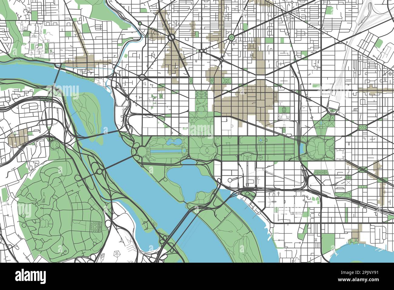 Washington d c map Immagini Vettoriali Stock - Alamy