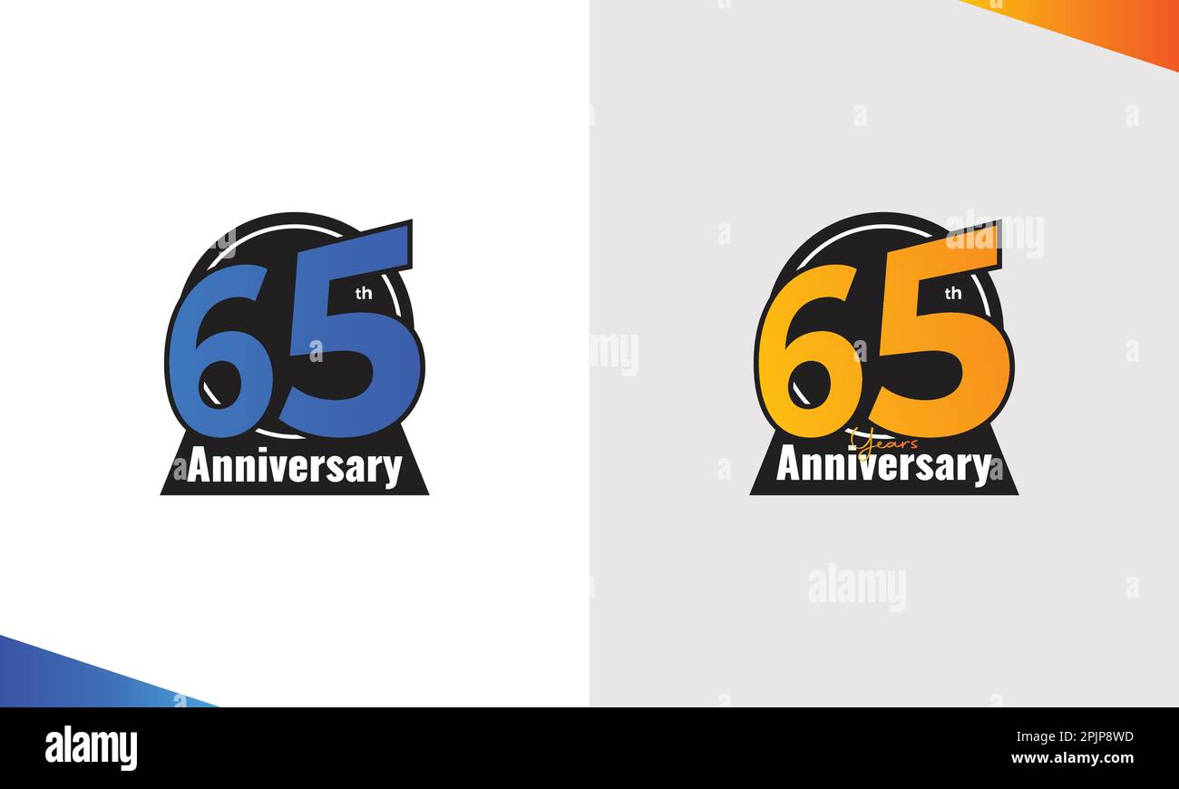 Template logo 65 years anniversary Immagini Vettoriali Stock - Alamy
