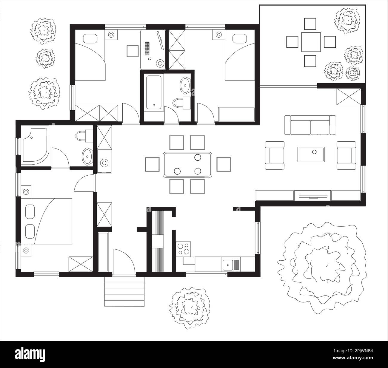 Casa pianta residenziale Foto e Immagini Stock in Bianco e Nero - Alamy