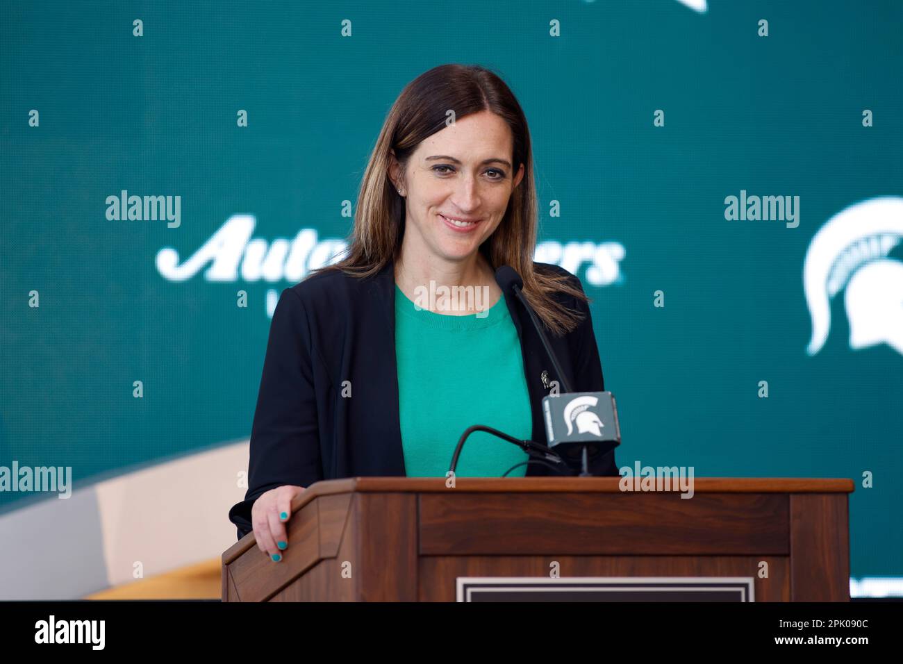 Newly named Michigan State women's basketball head coach Robyn Fralick ...
