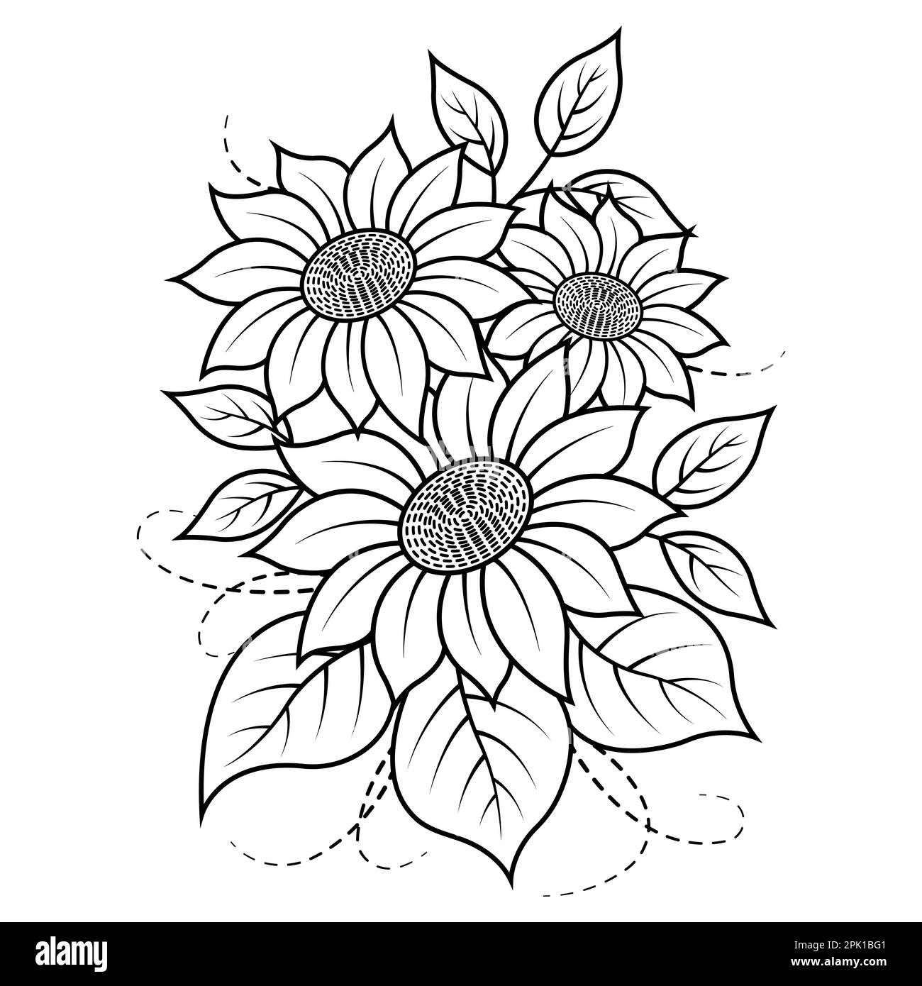 Pagine da colorare floreale, pagine da colorare in bianco e nero stile ...