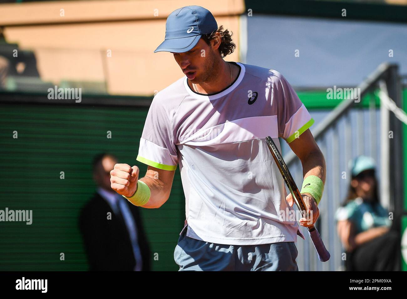 9 aprile 2023, Roma, Francia: Nicolas JARRY del Cile celebra il suo ...