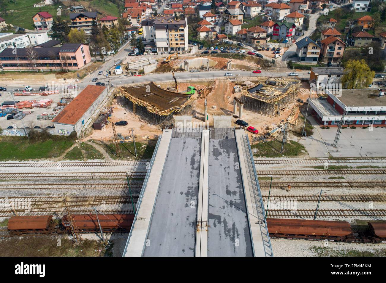 La foto aerea scattata il 11 aprile 2023 mostra la costruzione della IX ...