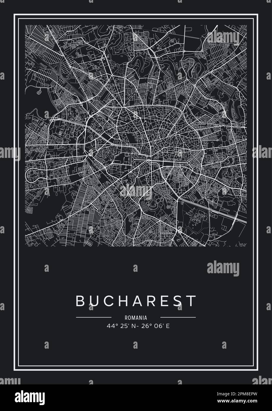 Mappa della romania bucarest Foto e Immagini Stock in Bianco e Nero - Alamy