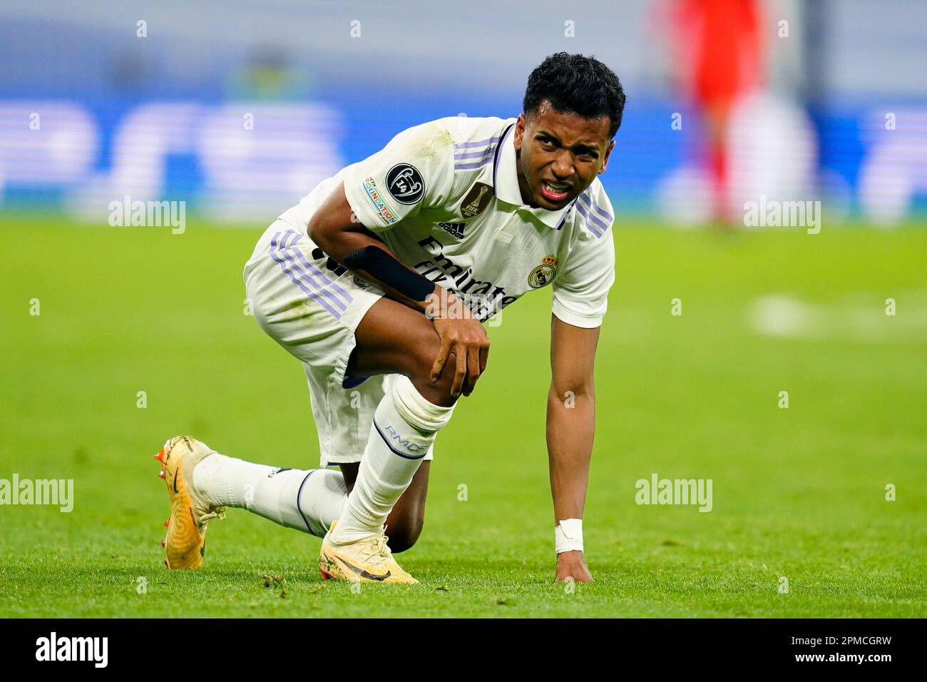 Madrid, Spagna. 12/04/2023, Rodrygo va del Real Madrid durante la ...