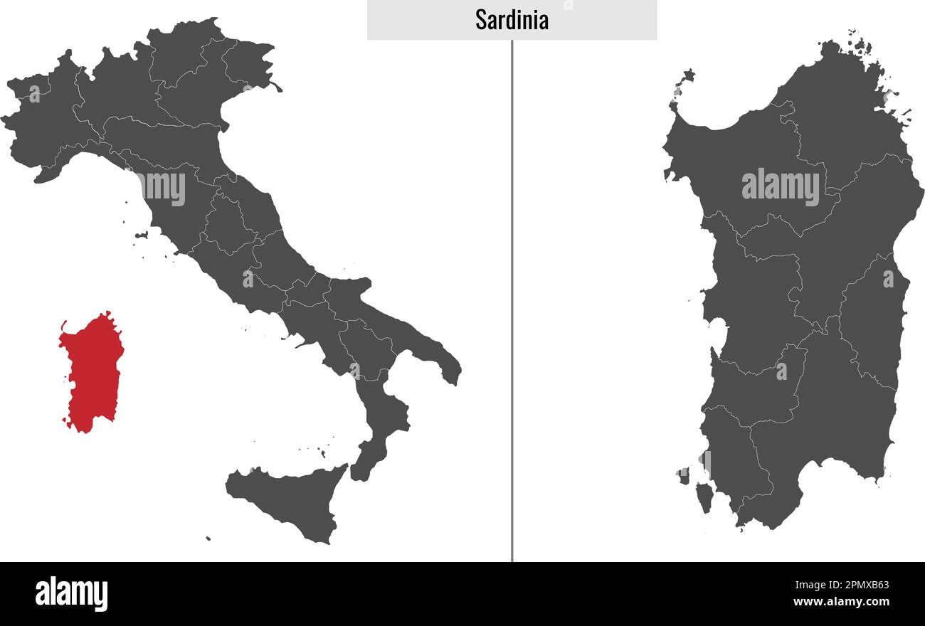 Mappa amministrativa sardegna Immagini Vettoriali Stock - Alamy