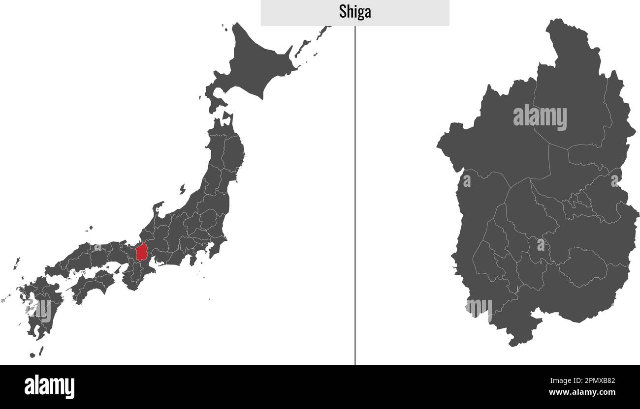 mappa della prefettura di Shiga del Giappone e posizione sulla mappa ...