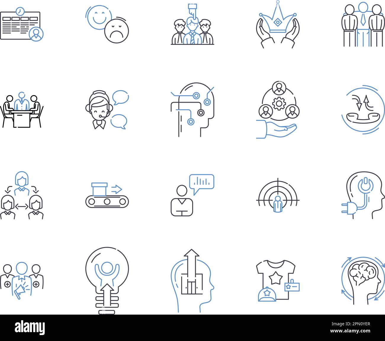 Le icone di teambubuilding delineano la collezione di icone. Squadra ...