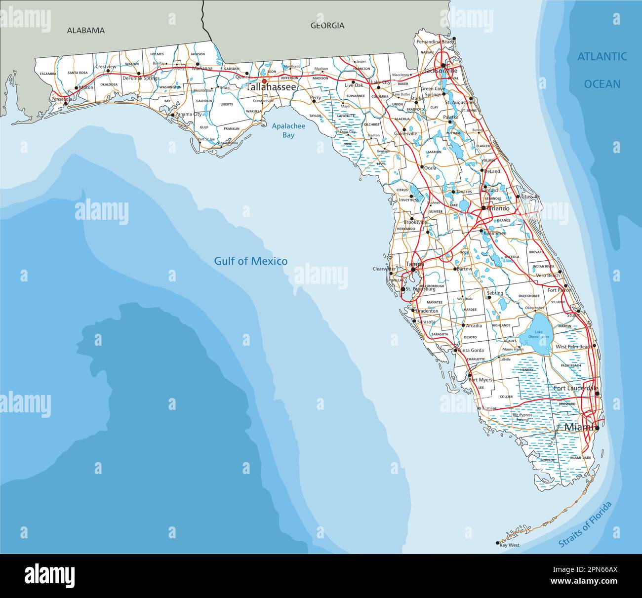 Mappa topografica miami Immagini Vettoriali Stock - Alamy