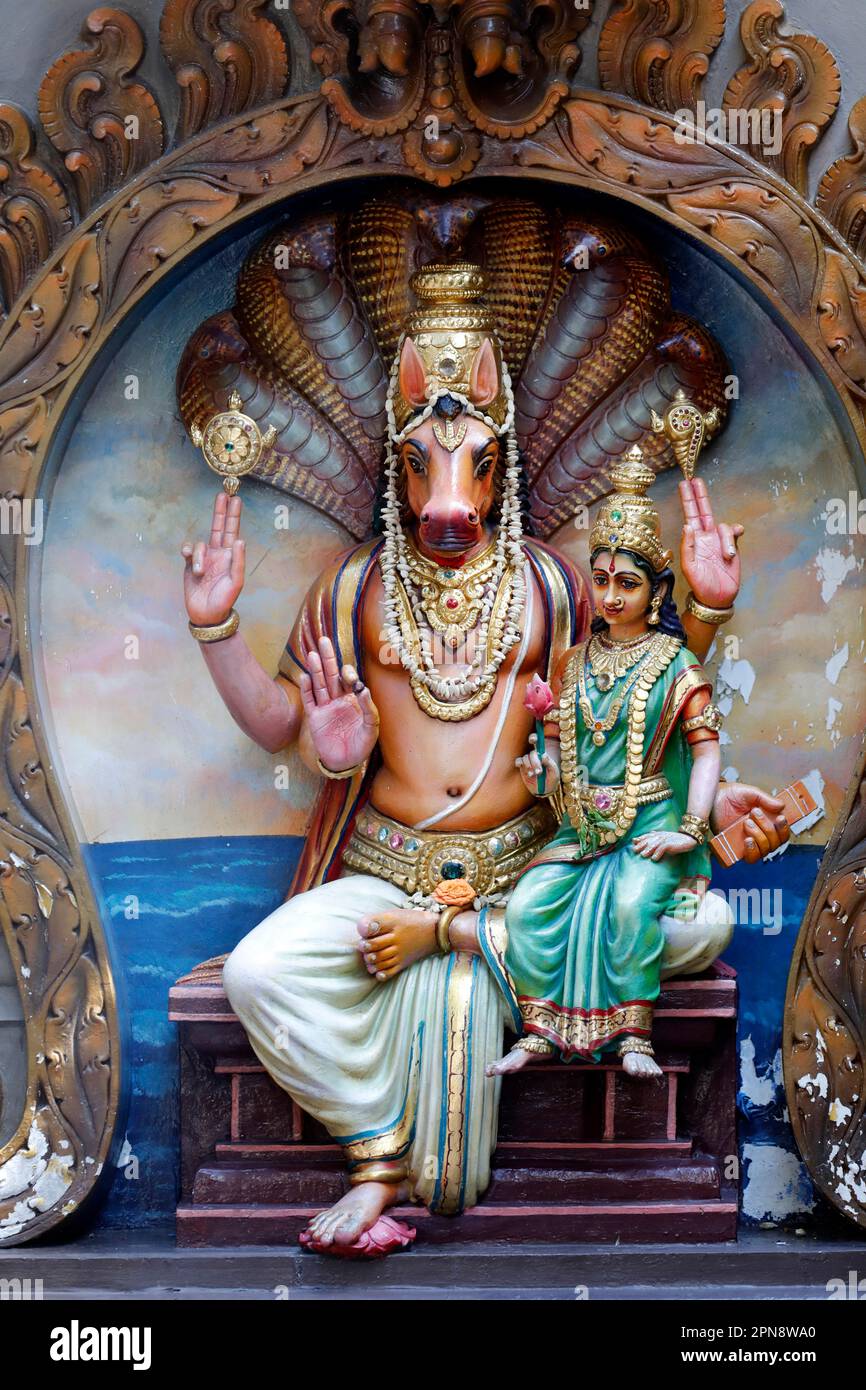Sri Krishnan tempio indù. Hayagriva è un avatar del dio Vishnu. Egli è ...