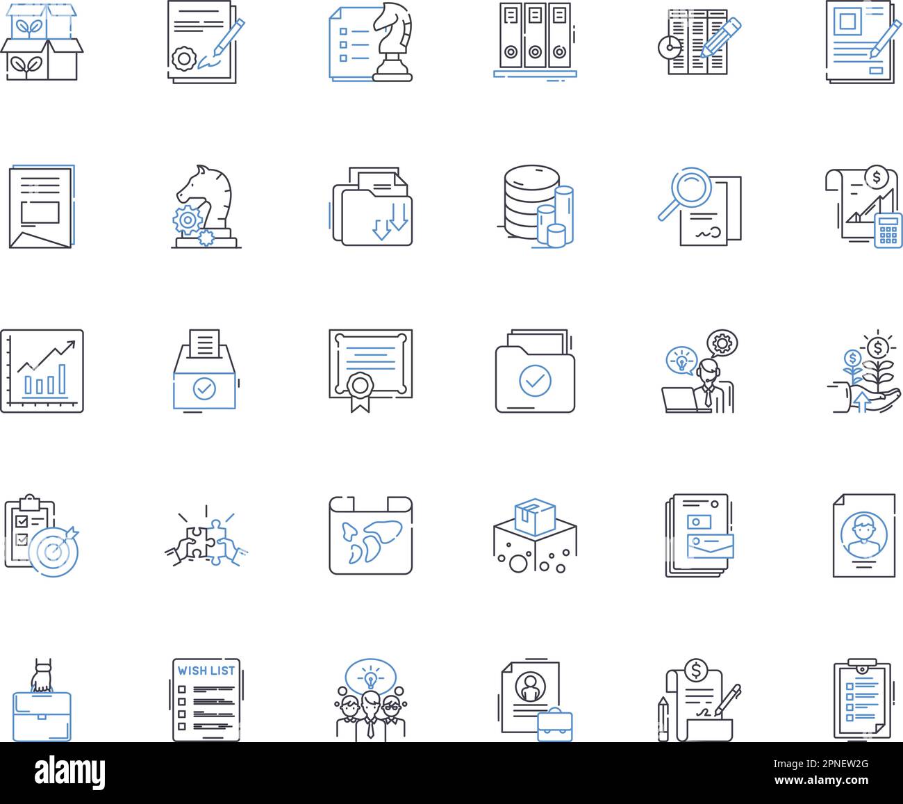 Raccolta di icone della linea del diagramma di flusso del processo ...