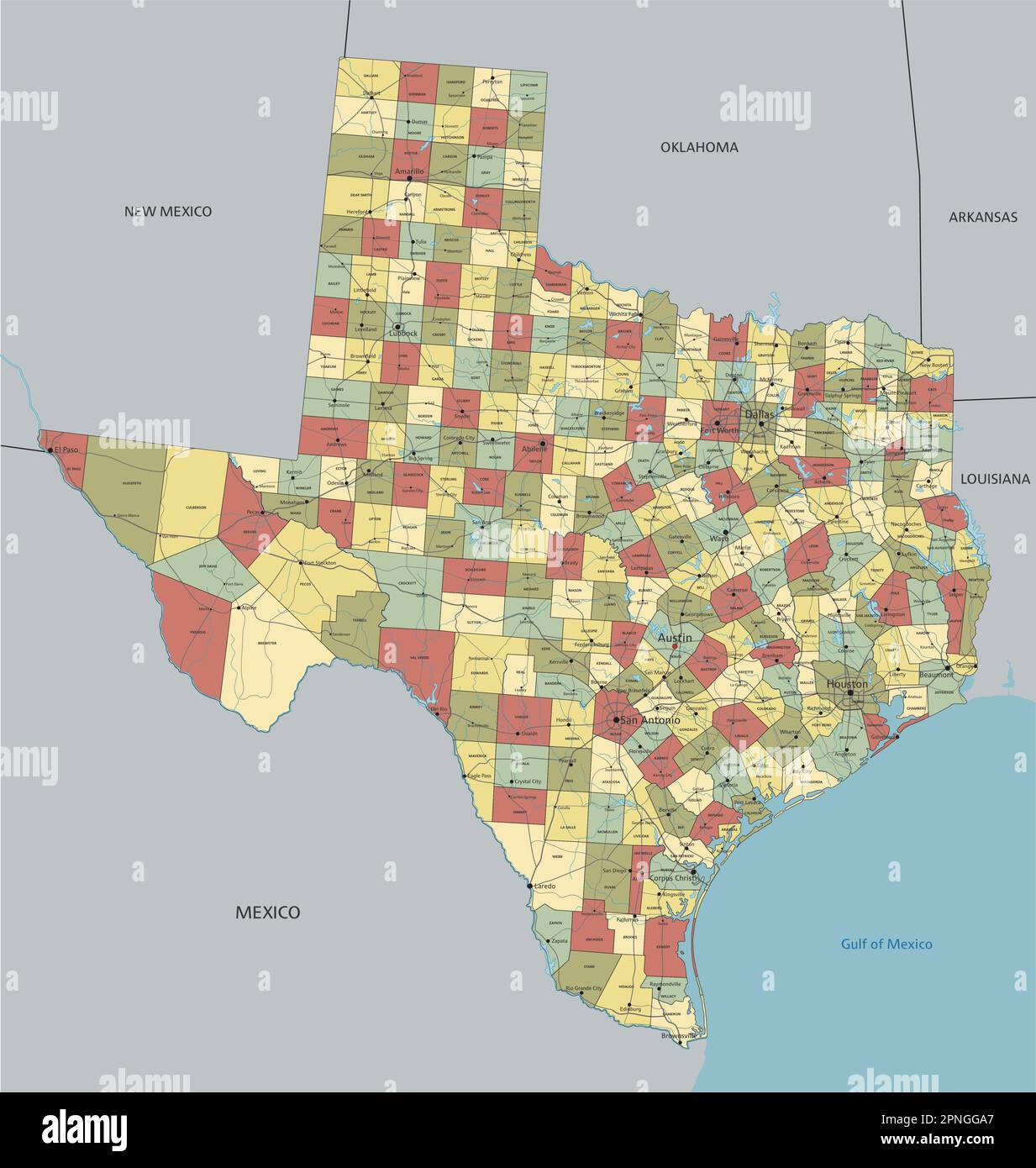 Political map of texas Immagini Vettoriali Stock - Pagina 2 - Alamy