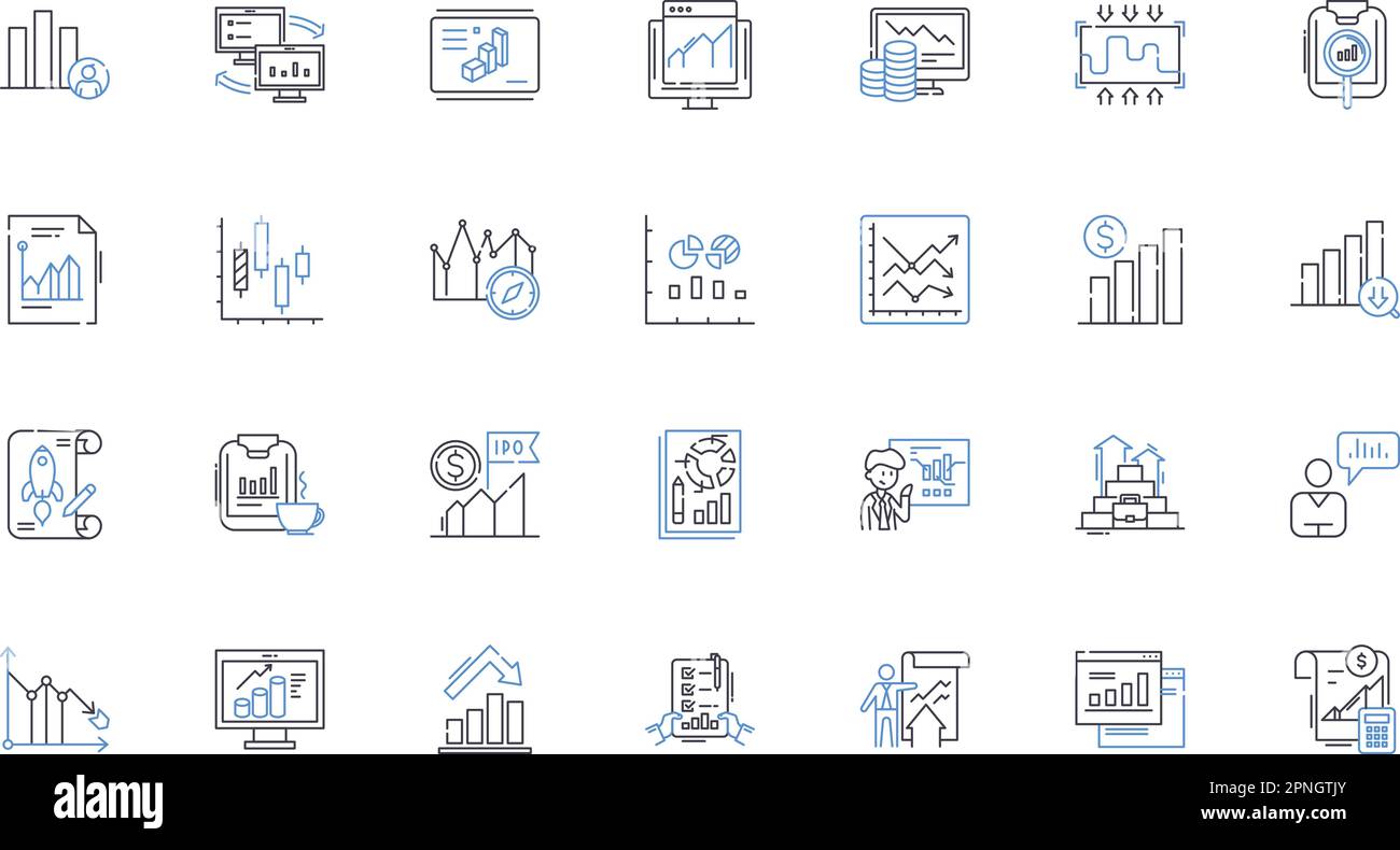 Collezione di icone linea modelli matematici. Equazioni, variabili ...