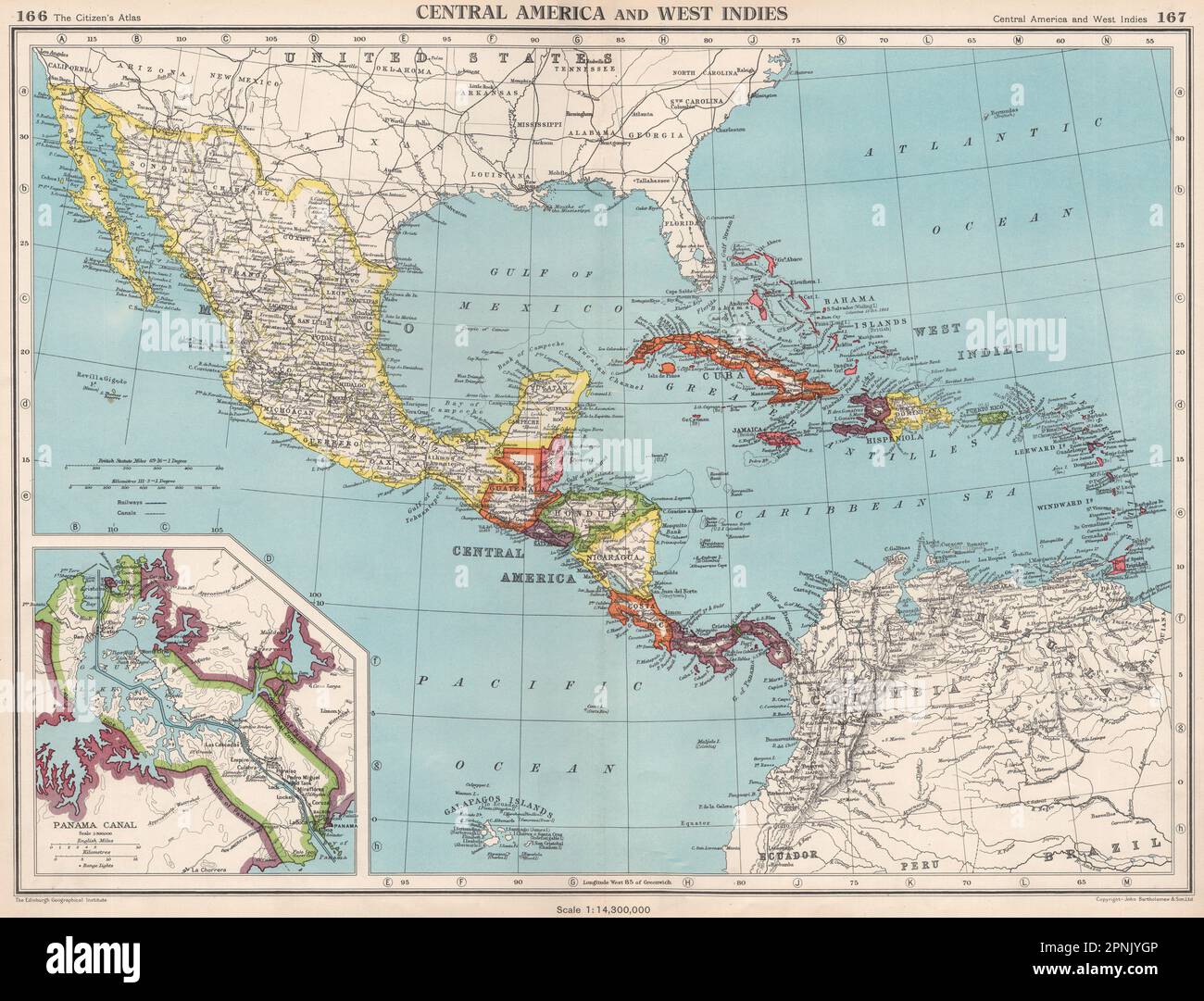 Mappa del centro america e caraibi immagini e fotografie stock ad alta ...