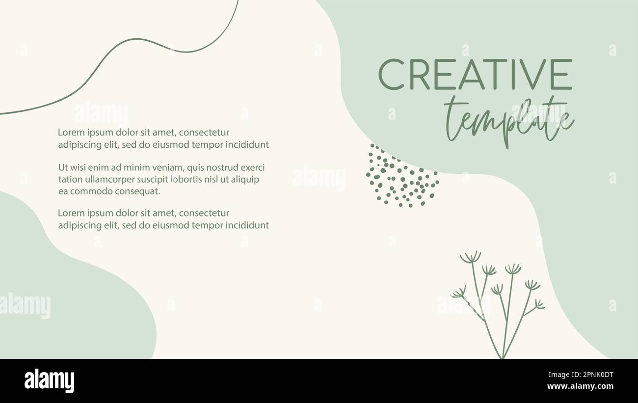 Presentazione modello creativo organico. Verde floreale naturale sfondo ...