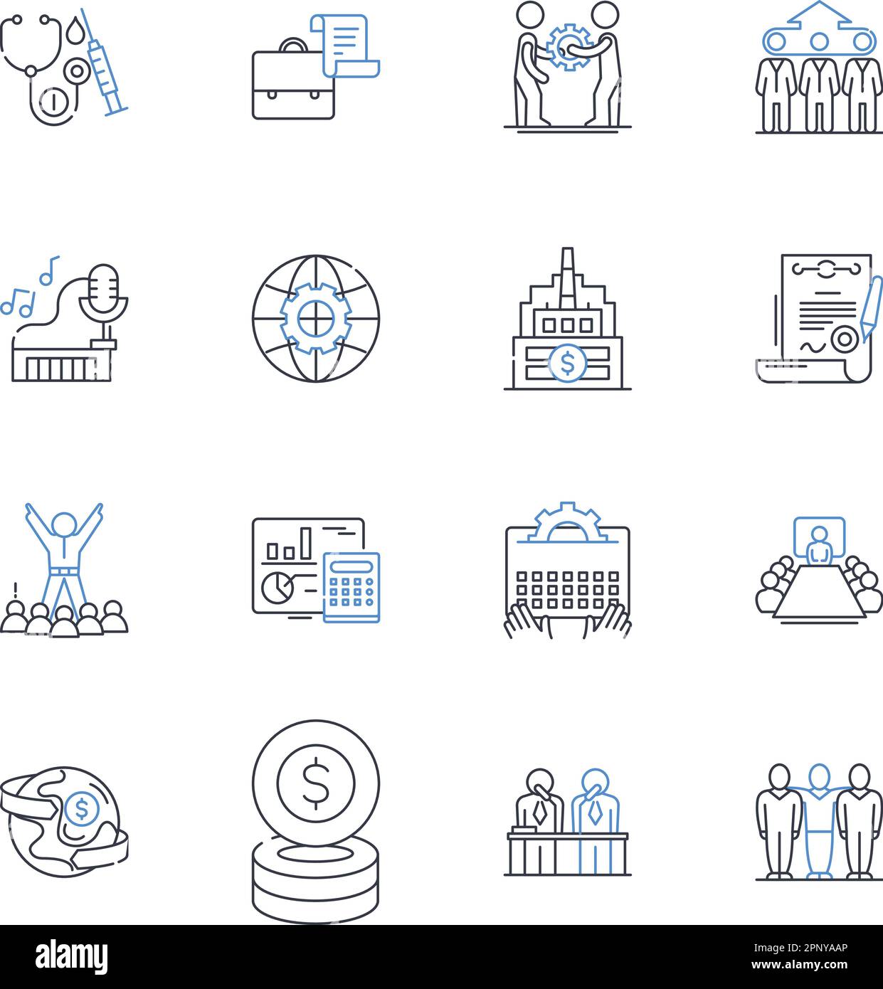 Collezione di icone della linea di specializzazione. Competenza ...