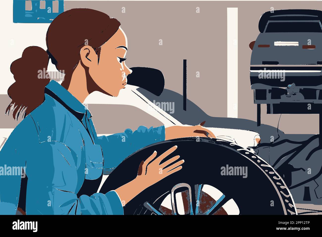 Donna femminile dell'officina Immagini Vettoriali Stock - Alamy