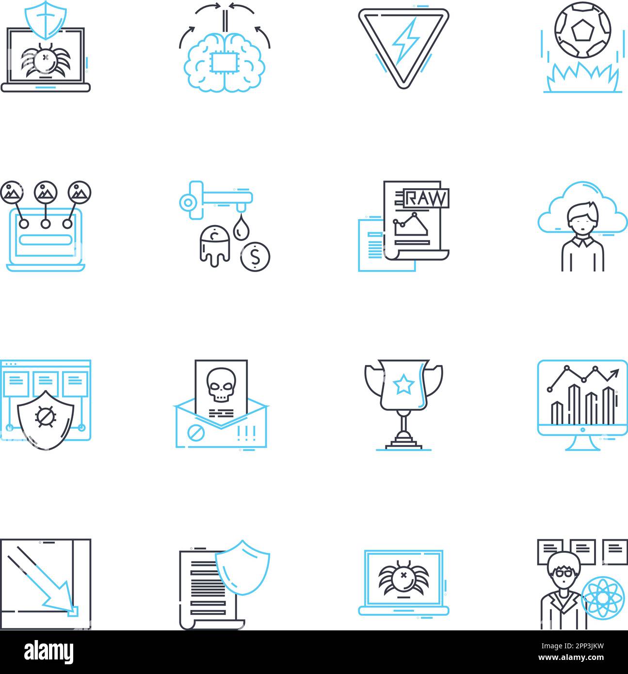 Set Di Icone Lineari Di Data Mining Clustering Associazione Regressione Classificazione