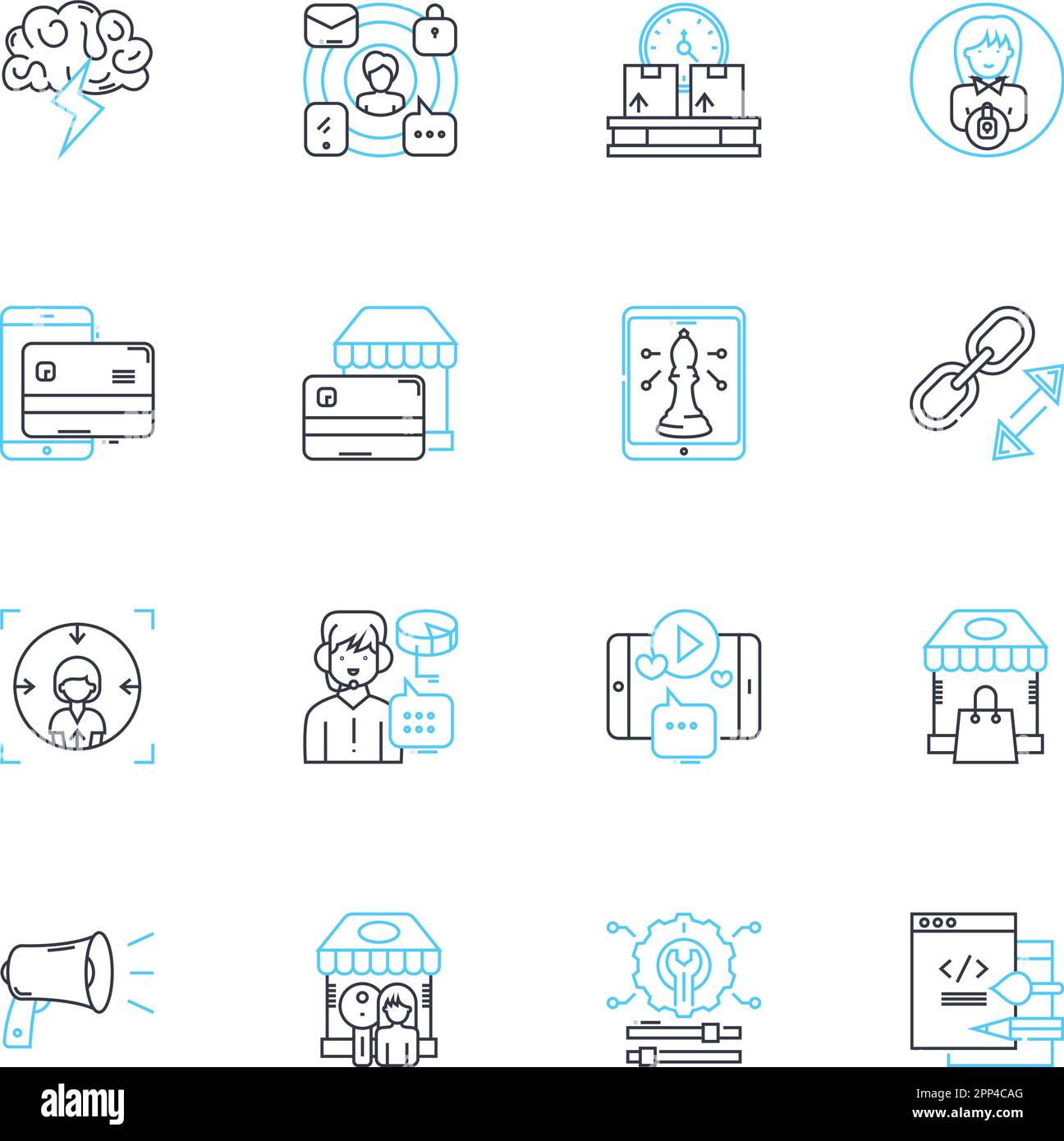 Set di icone lineari per il marketing grafico. Design, Branding ...