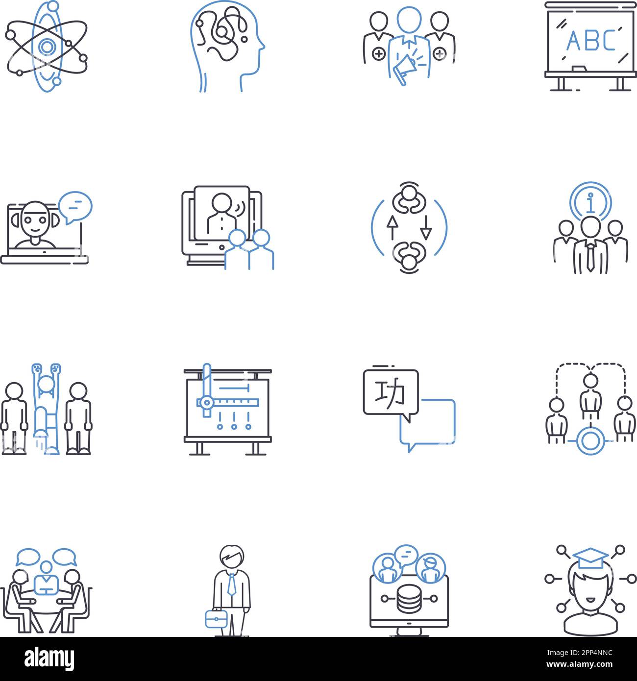 Comprendere i concetti linea icone raccolta. Comprensione, chiarezza ...