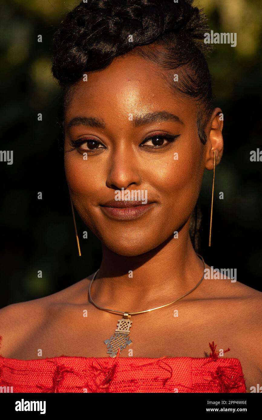 Arsema Thomas poses for photographers upon arrival at the premiere of ...