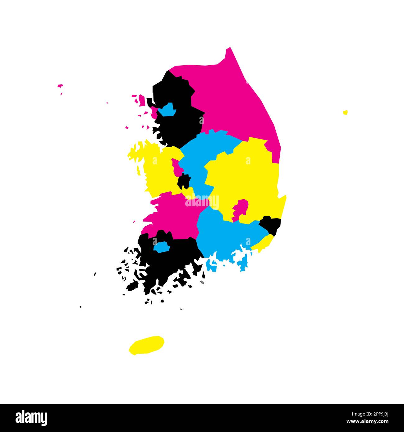 El mapa político de asia en color Immagini senza sfondo e Foto Stock ...